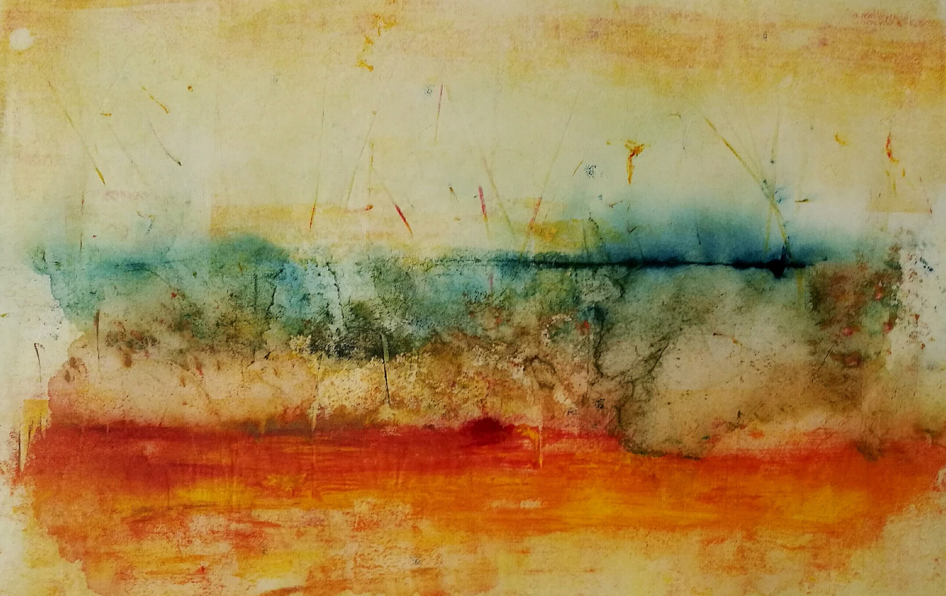 ‘earth, water, air & fire’, monotype, 1 April 2024 | philip bennetta